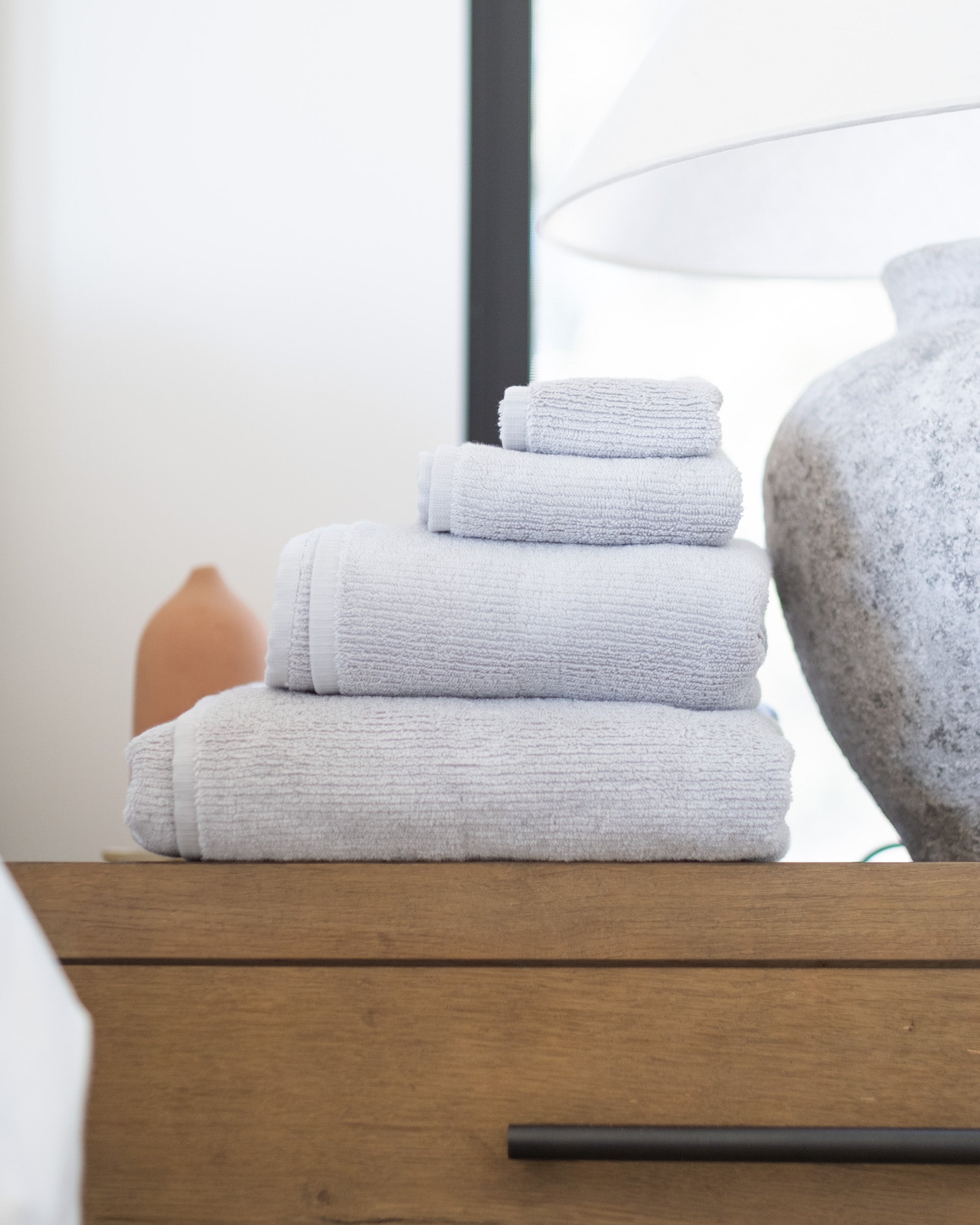 Ribbed Bath Towels in Stone – Teema Towels